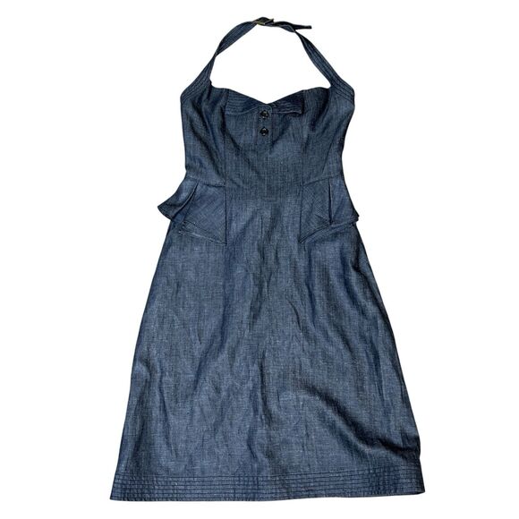 Luca Luca | Dresses | Luca Luca Luxery Brand Denim Halter Dress Wool ...